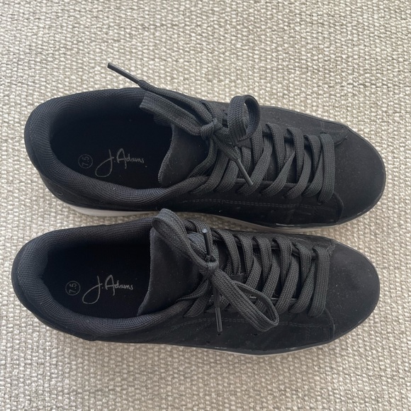 J.Adams | Shoes | J Adams Lace Up Platform Sneakers Black Suede ...